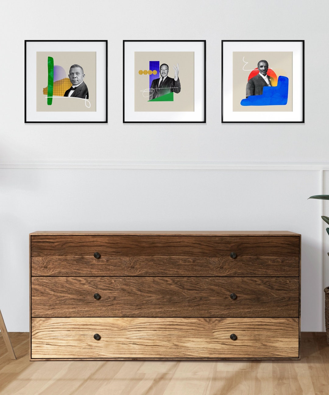 Black History Leaders Wall Art, Modern Abstract Portrait Art Prints ...