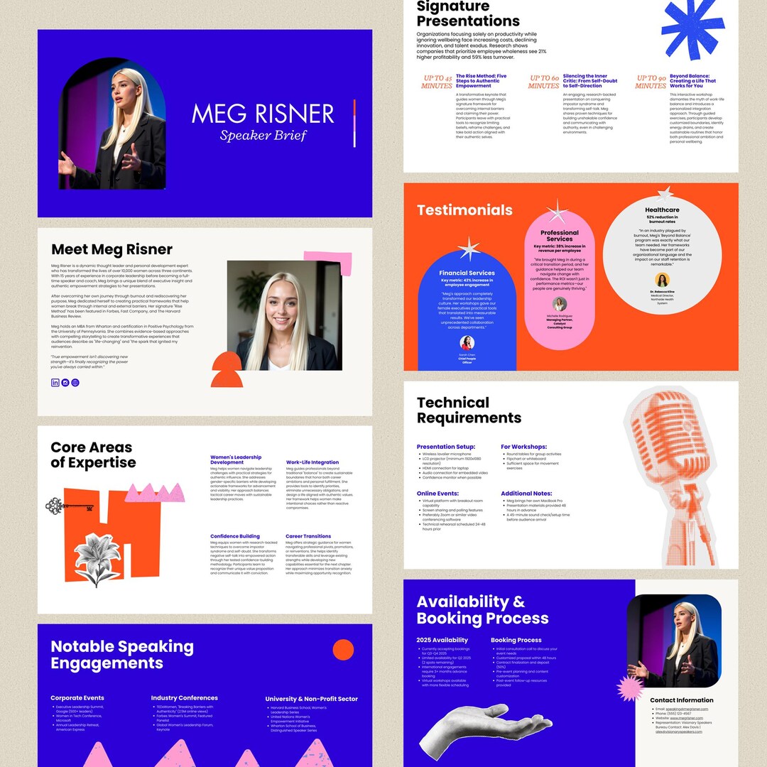 Speaker Media Kit Bundle: Leadership Coach Canva Templates - Etsy