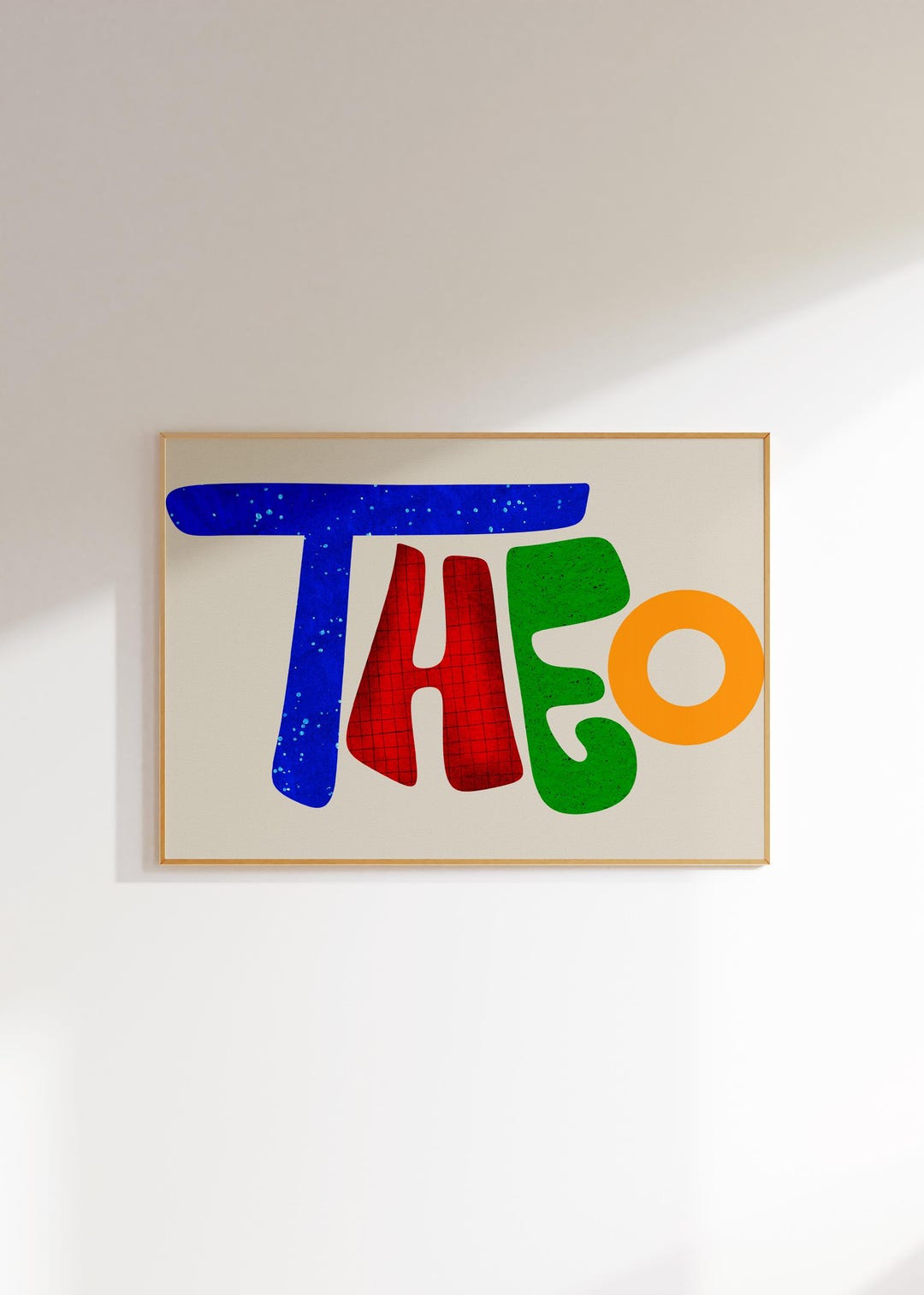 Theo Name Print: Colorful Kids Room Decor, Modern Alphabet Art (digital ...