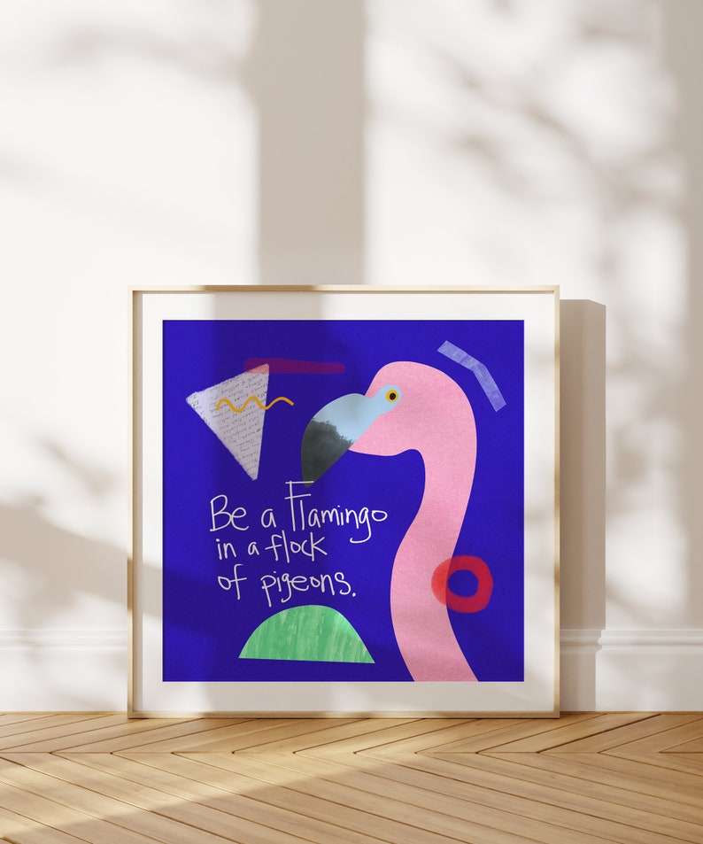 Pink Flamingo Poster, Motivational Flamingo Poster, Inspirational Quote ...