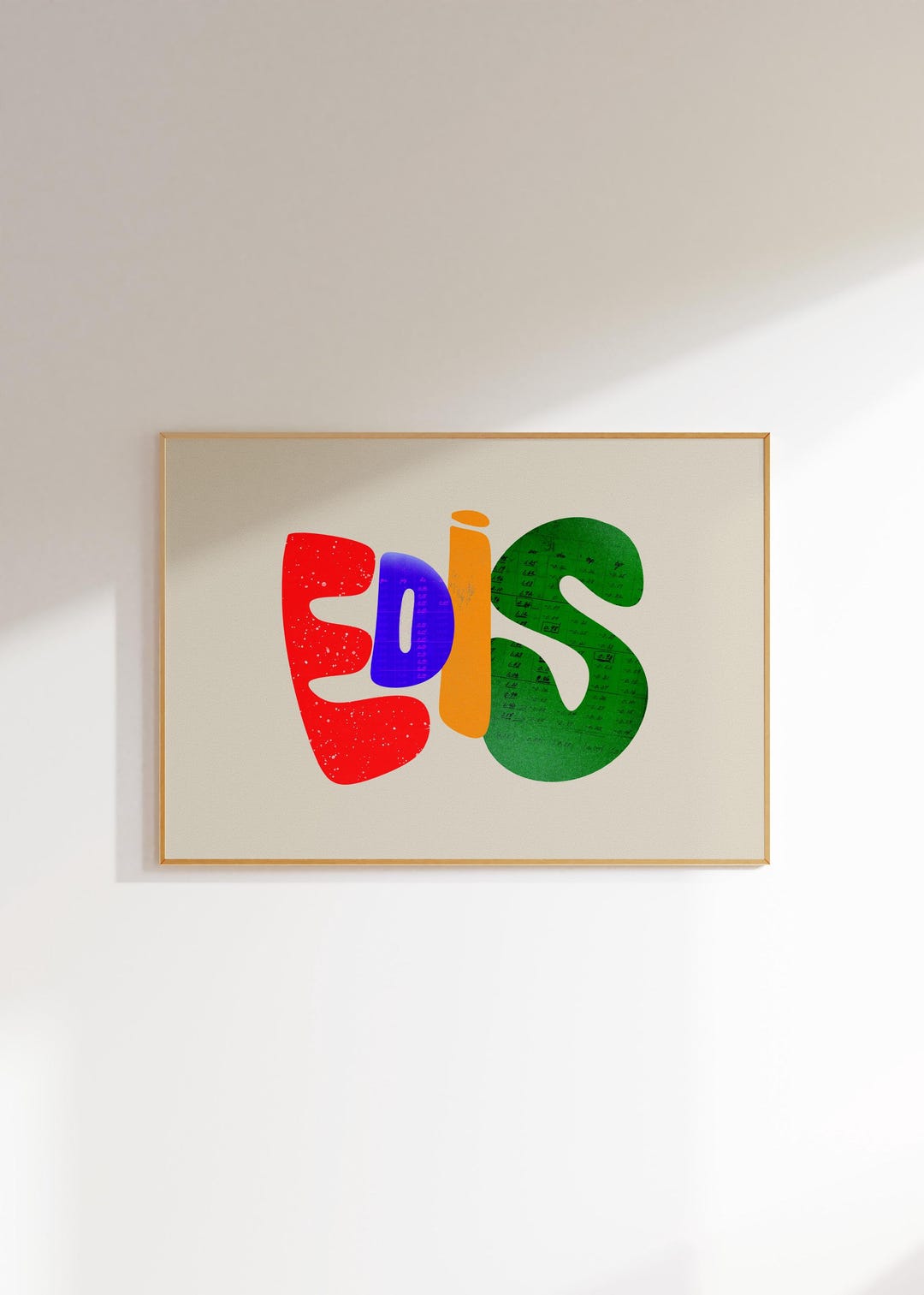 Edis Personalized Name Art Print, Colorful Wall Decor for Children's ...