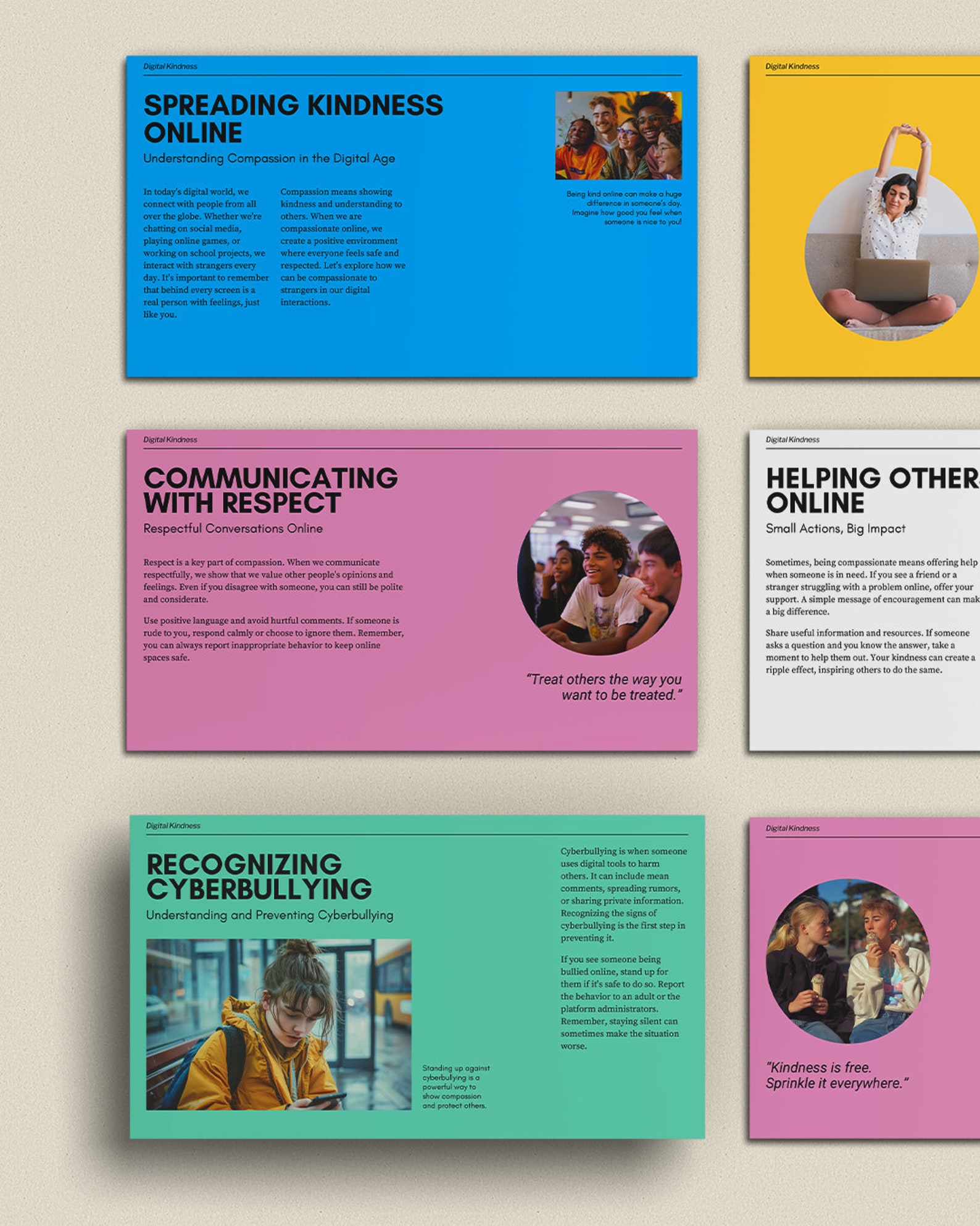 Digital Kindness & Cyberbullying Presentation: Editable Canva Slides ...