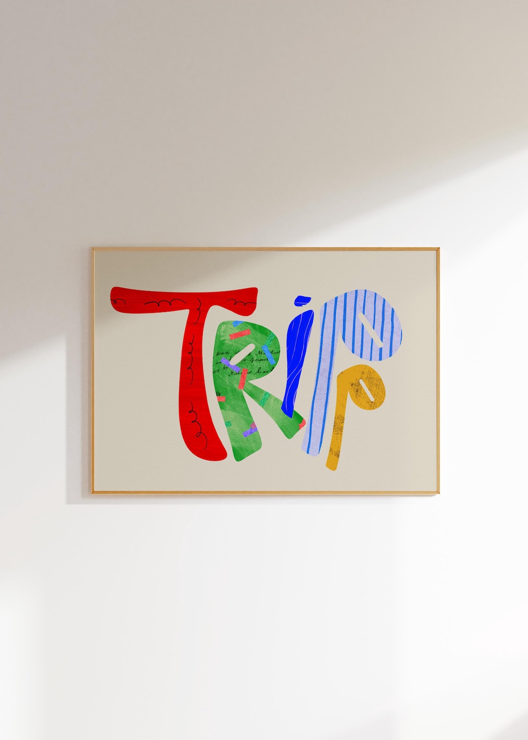 Tripp, Colorful Name Art Print, Eclectic Home Decor, Vibrant Textured ...