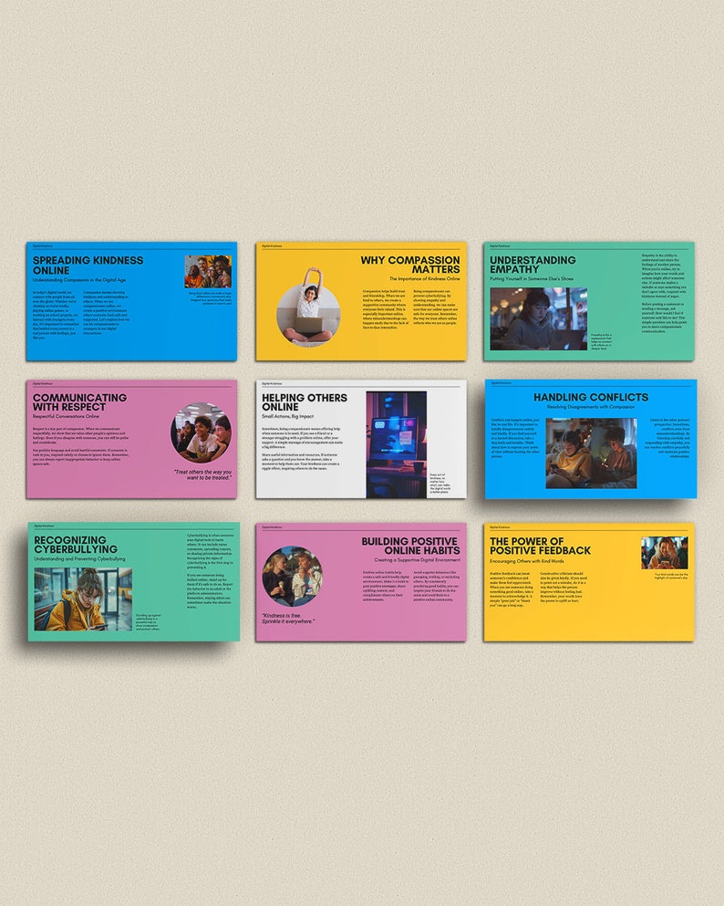 Digital Kindness & Cyberbullying Presentation: Editable Canva Slides ...
