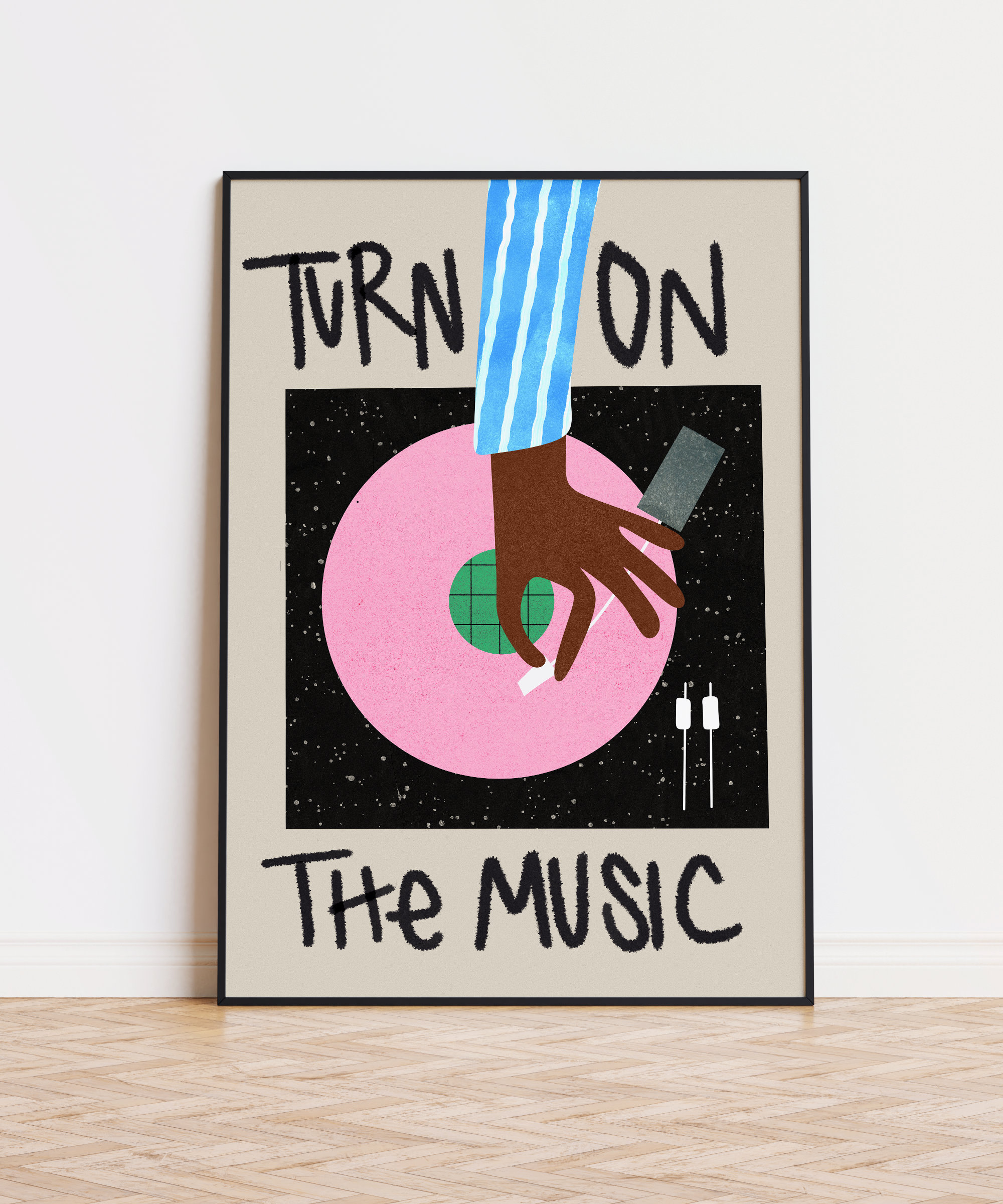 Vintage Vinyl Record Wall Art, Retro Music Poster, Mid-century Modern ...