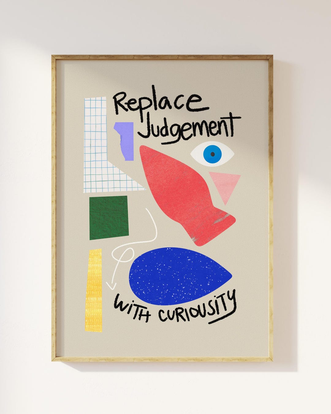 Replace Judgement With Curiosity Print, Modern Abstract Art, Growth ...