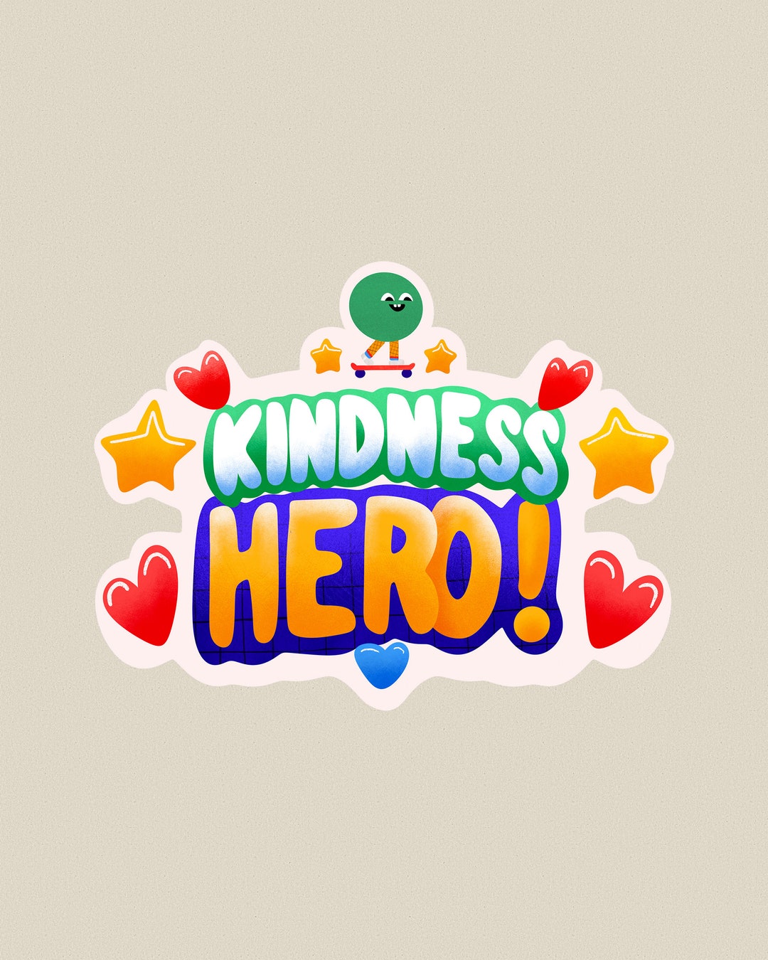 Kindness Hero PNG, Positive Affirmation Wall Decor, Digital Download ...