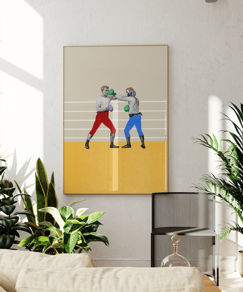 Vintage Boxing Art Print, Retro Boxer Poster, Antique Sports ...