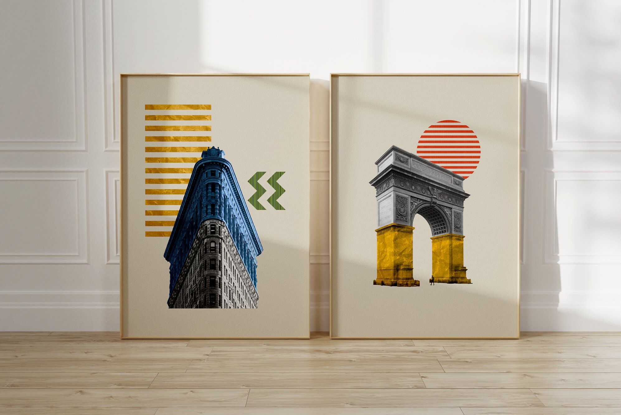 New York Posters Manhattan Wall Art Set of 3 Prints Geometric Art NYC ...
