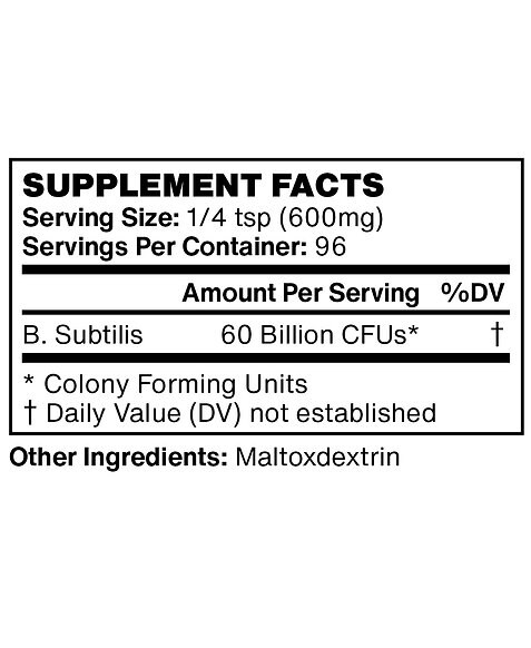 Foods for Gut Bacillus Subtilis Probiotic Powder 100B Cfu/g 30 Gram ...