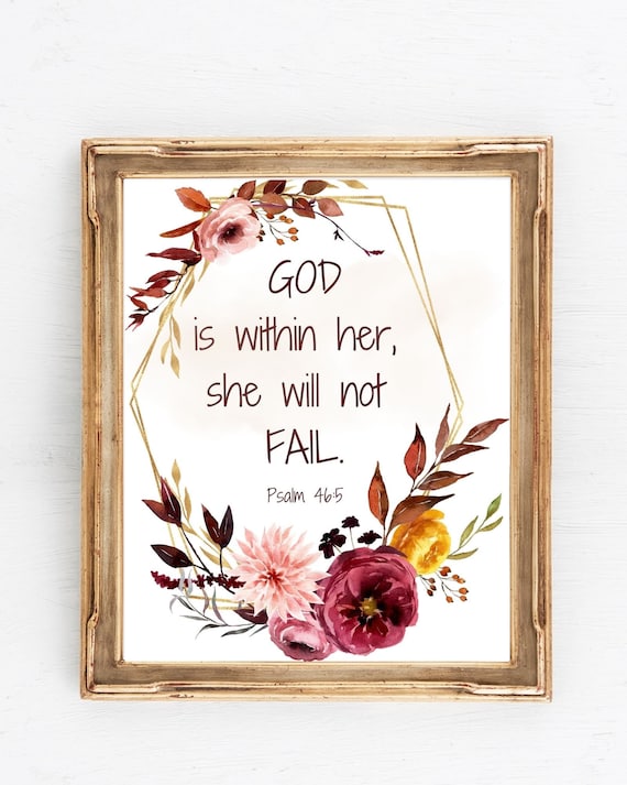 God is Within Her She Will Not Fail Psalm 46:5 | Etsy