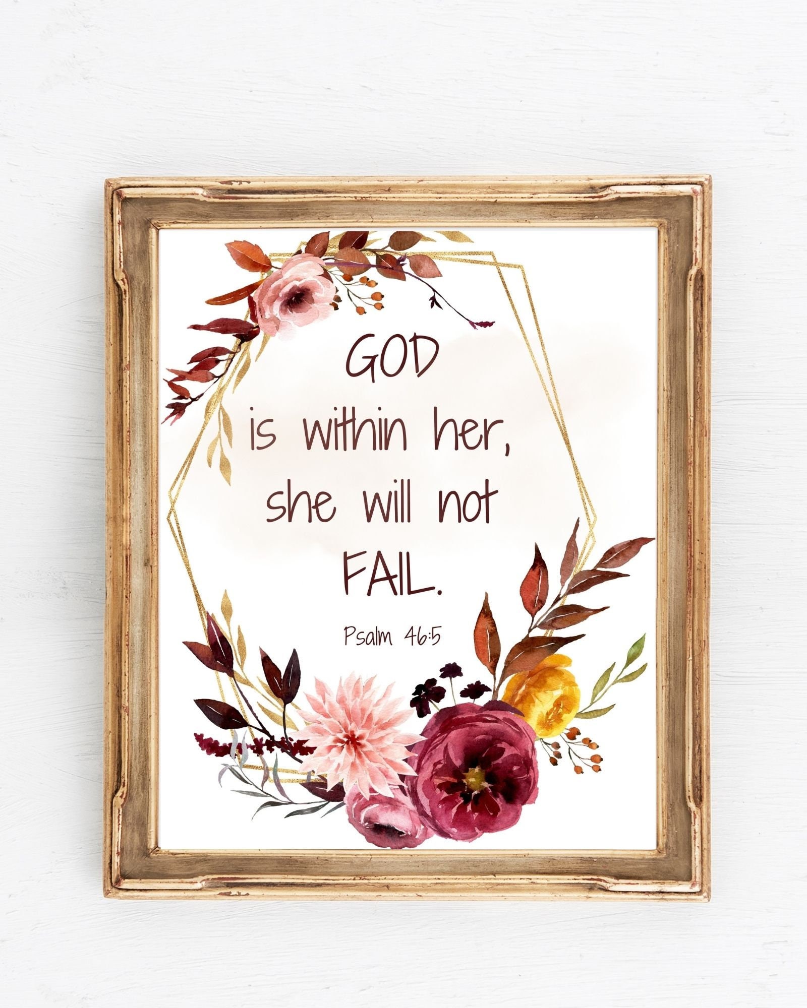 God is Within Her, She Will Not Fail, Psalm 46:5, Inspirational Bible ...