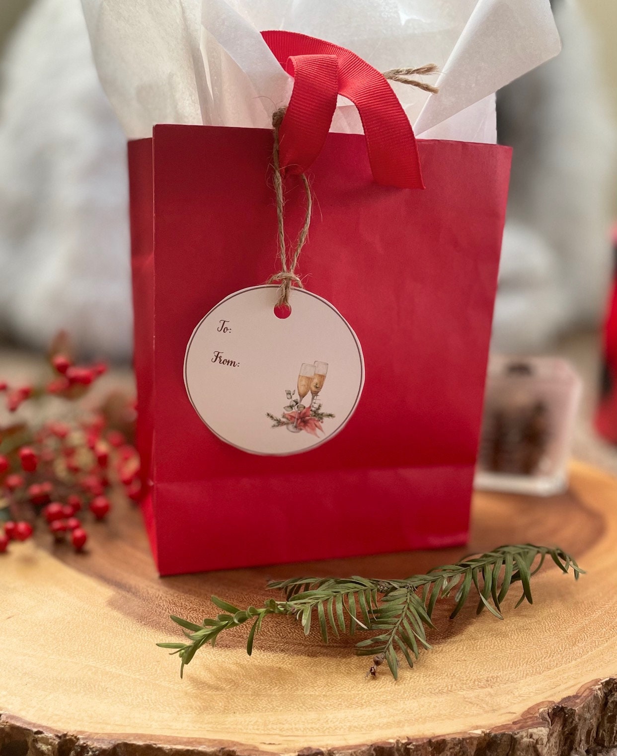 Printable Christmas Gift Tags, 24 Unique Simplistic Beautiful Blush ...