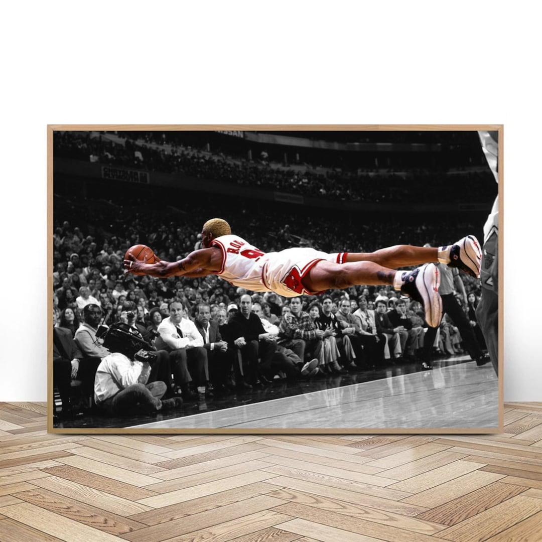 Dennis Rodman Poster Dennis Rodman Flying Man Canvas Dennis - Etsy