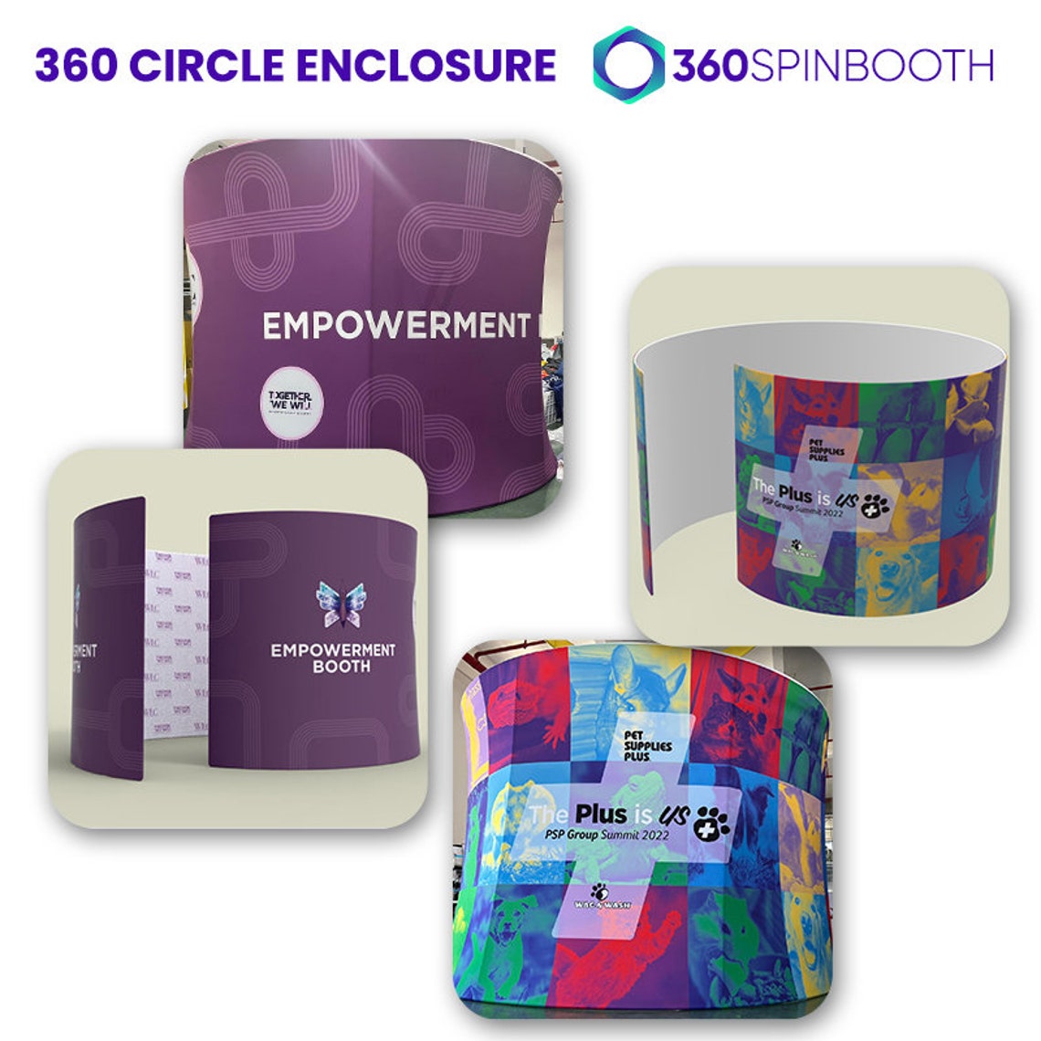 360 Circle Enclosure 44 RGB LED Lights, 360 Photo Booth Enclosure ...