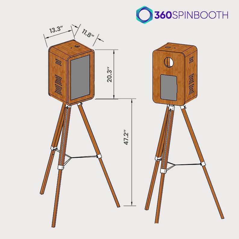 Wooden Photo Booth DSLR iPad With Double Screen, Portable Event Photo ...