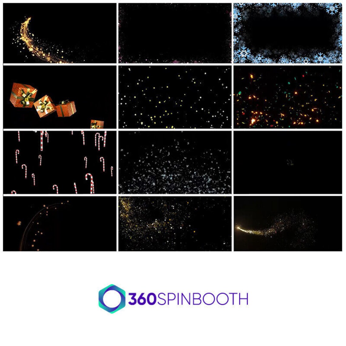 27 Animated Holiday Video Overlays for 360 Photo Booth App, Video ...