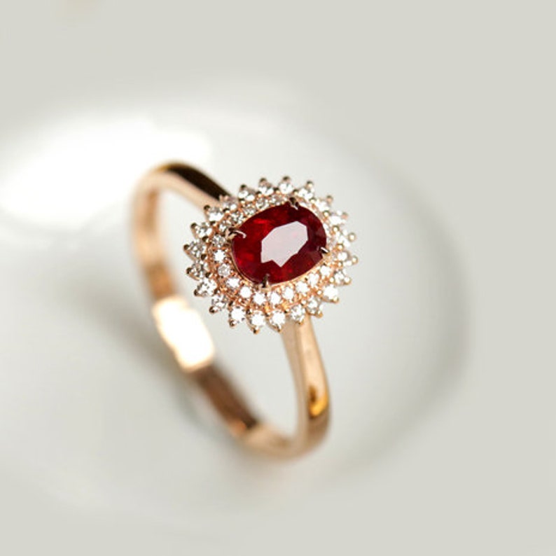 1.00 Carat Ruby Ring Ruby Bridal Wedding Ring 0.25 Carat - Etsy