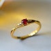 Natural Ruby Ring 14K Ruby Diamond Minimalist Engagement 14K - Etsy