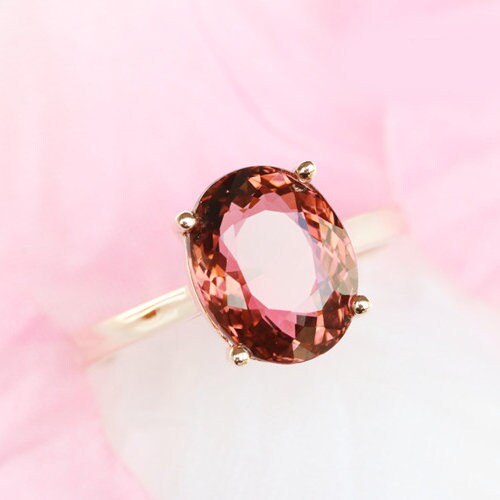 Rosa Turmalin Ring 3,20 Karat Turmalin Cocktail Ring Oval Form ...