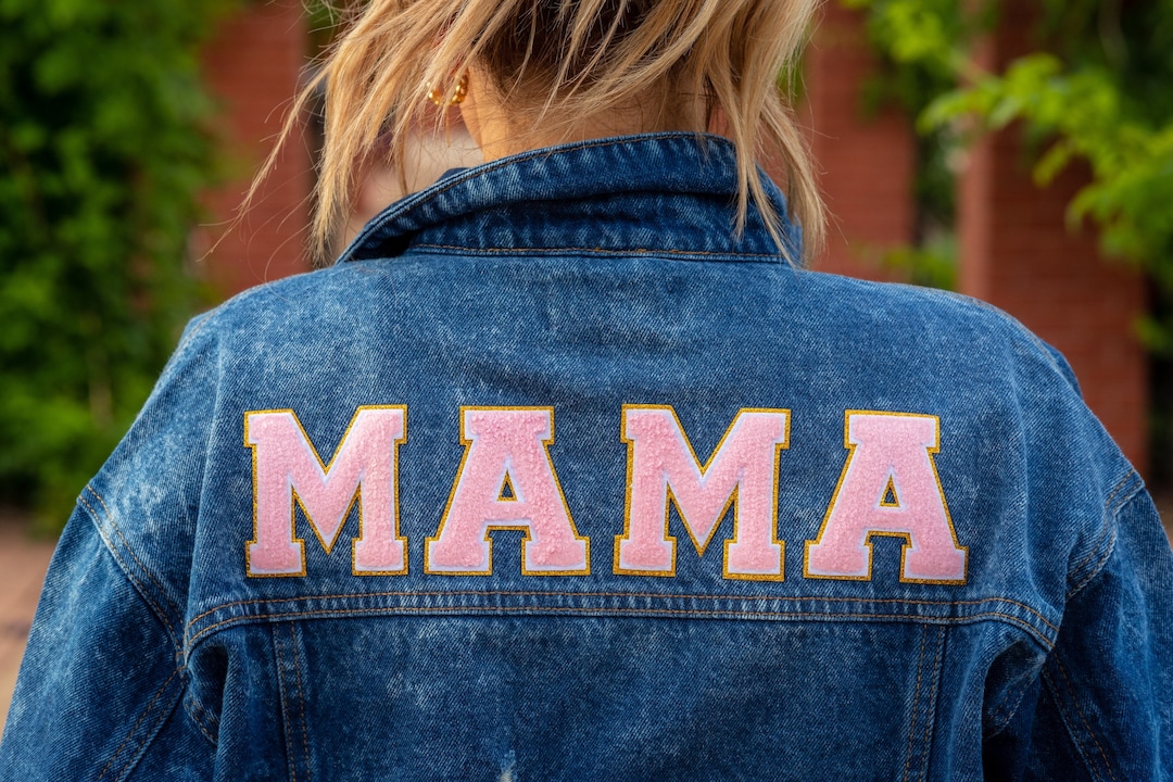 MAMA Denim Jacket, Personalized Gifts for Mom, Mama Gift, Gift for Mom ...