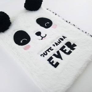 Panda Fluffy & Furry Notebook Diary A5 Lined Flux Fur Panda Notebook ...