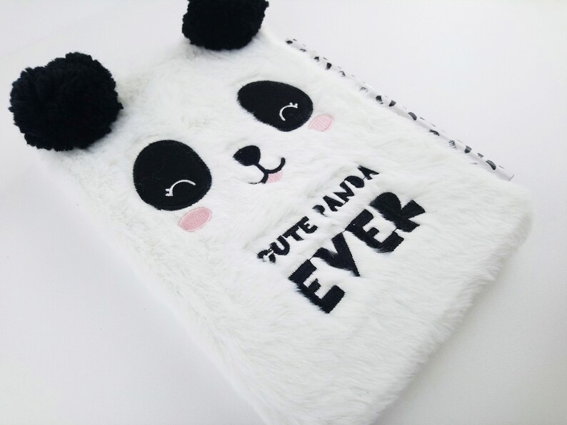 Panda Fluffy & Furry Notebook Diary A5 Lined Flux Fur Panda - Etsy