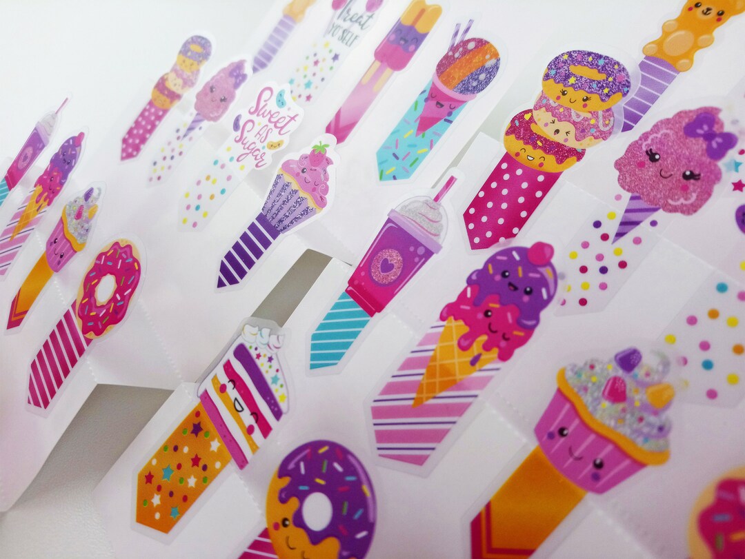 Page Flags Cute Candy Bear & Cupcakes Sticky Tabs 16 Kawaii Index ...