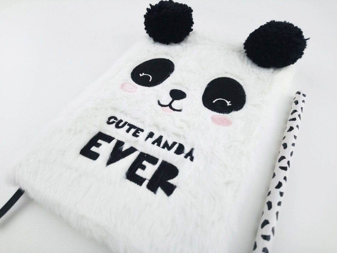 Panda Fluffy & Furry Notebook Diary A5 Lined Flux Fur Panda Notebook ...
