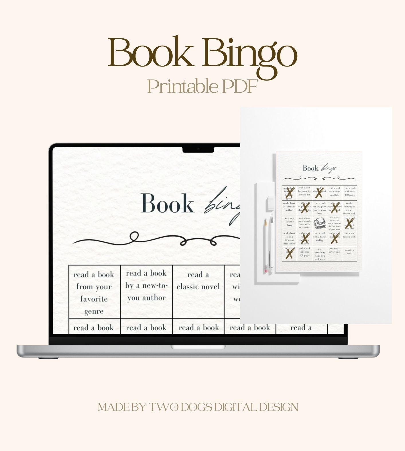 Book Bingo Reading Challenge, Canva Template, Book Reading Tracker ...
