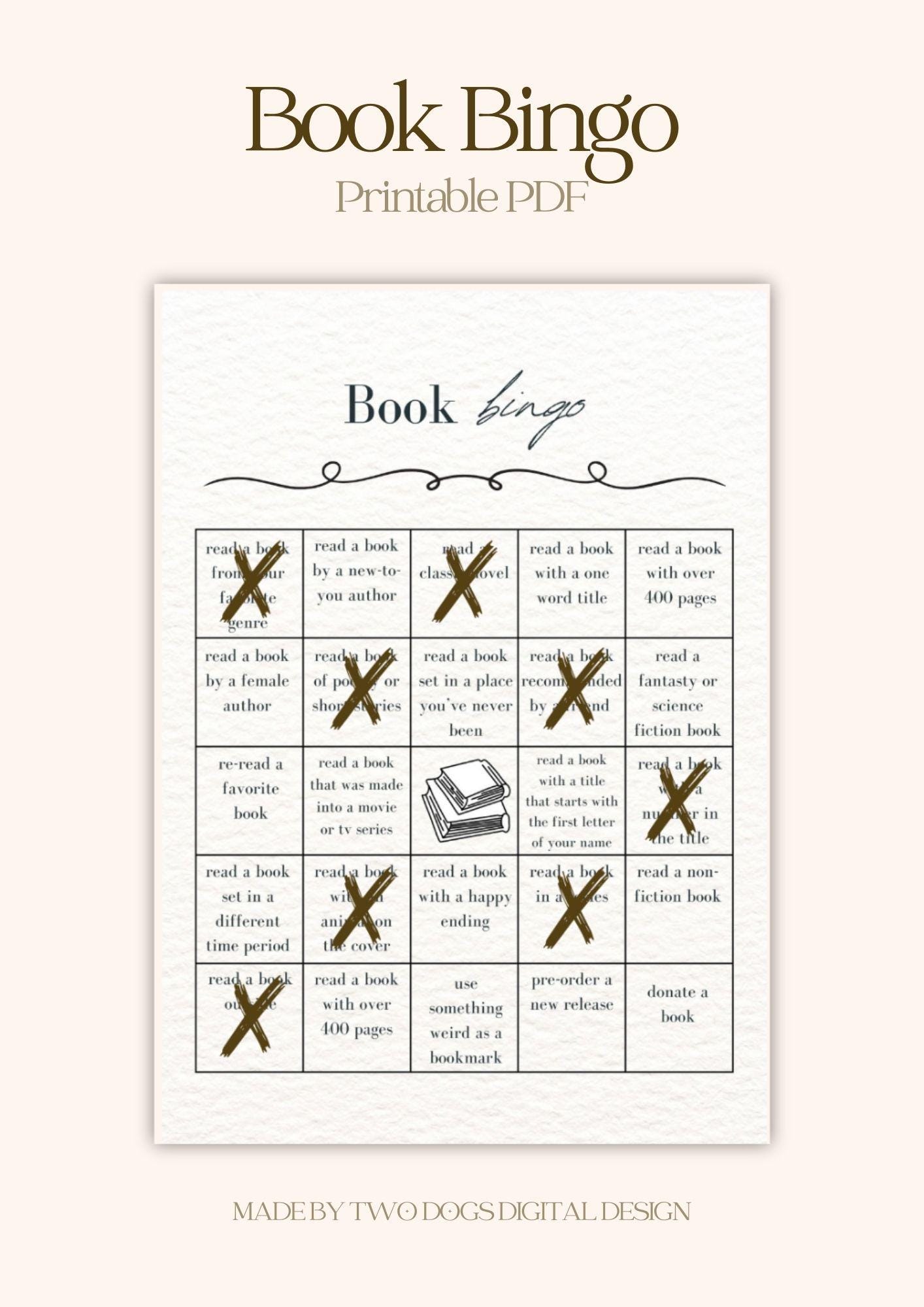 Book Bingo Reading Challenge, Canva Template, Book Reading Tracker ...