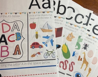 Alphabet Matching Parking Lot Printable Worksheet Match - Etsy