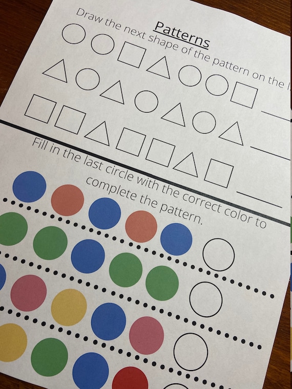 PRINTABLE Patterns Worksheet | Etsy