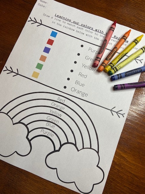 PRINTABLE Learning Our Colors With the Rainbow Worksheet: Colors, Color ...