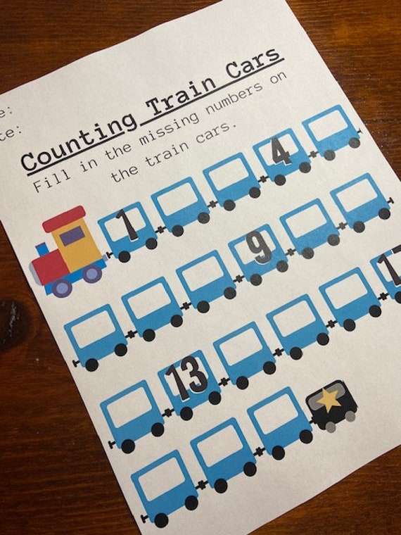 PRINTABLE Counting Train Cars Worksheet | Etsy