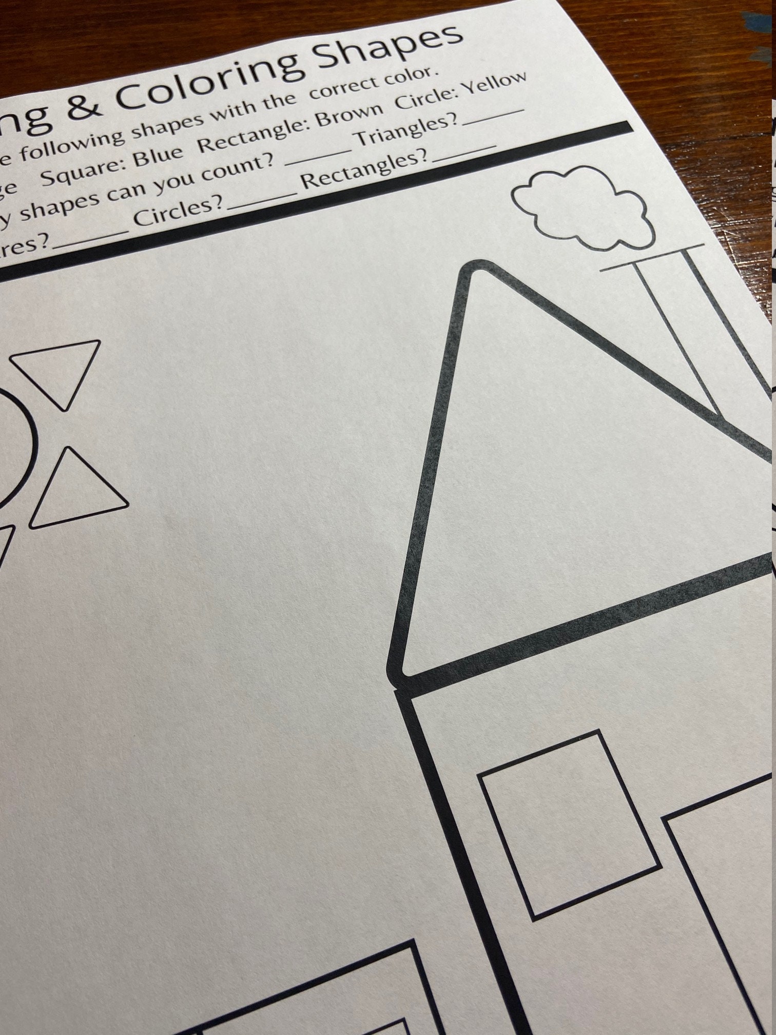 PRINTABLE Counting & Coloring Shapes - Etsy