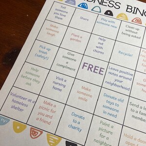 PRINTABLE Kindness Bingo - Etsy