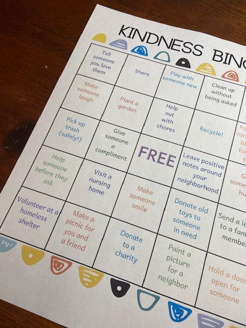 PRINTABLE Kindness Bingo - Etsy
