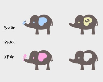 Baby Elephant SVG. Cricut Cut Files Layered. Silhouette. - Etsy