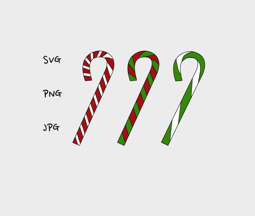 Candy Cane SVG Digital Files - Etsy