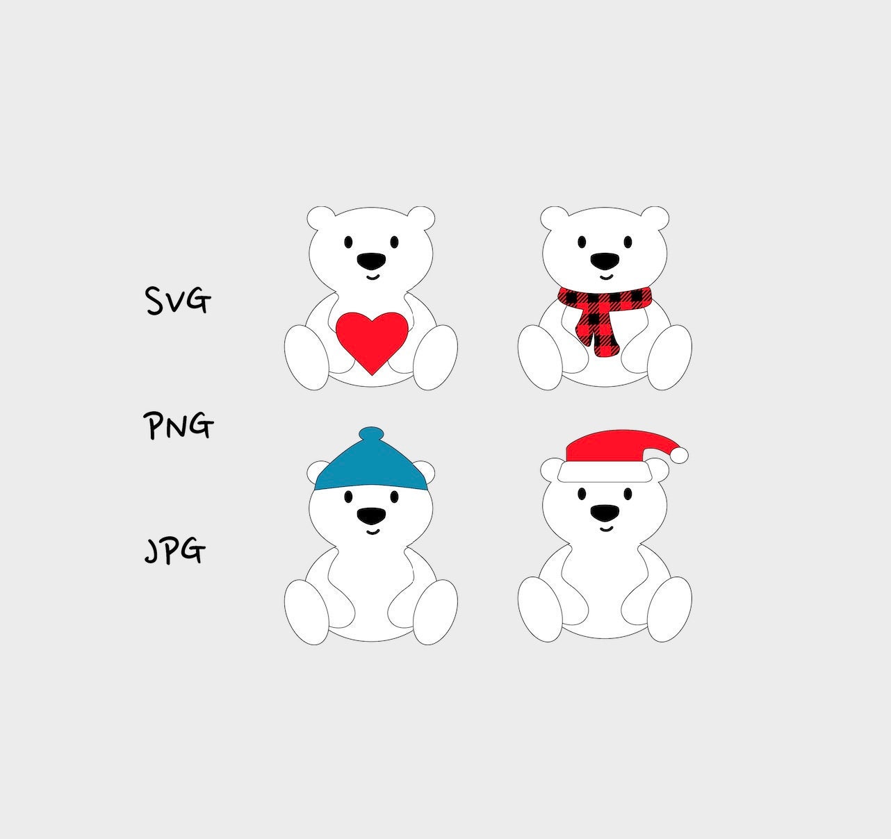 Polar Bear SVG Digital Files - Etsy