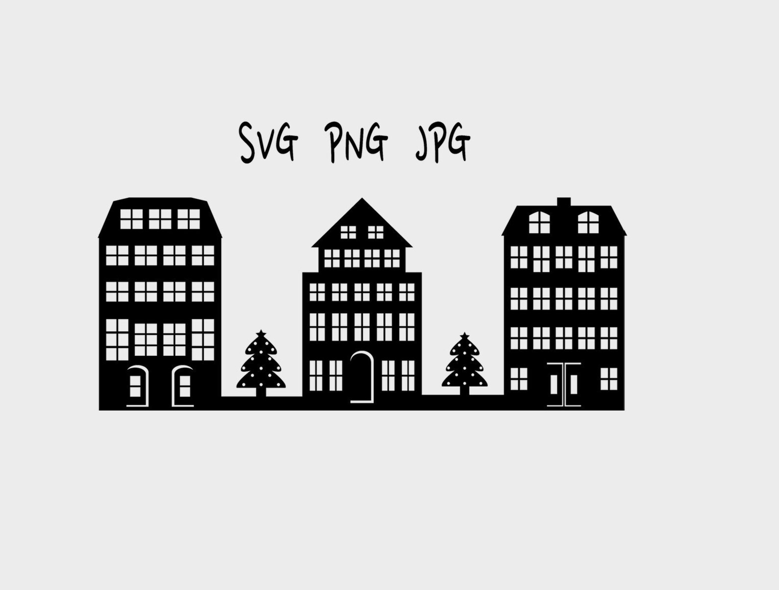 Village and Buildings SVG Digital Files - Etsy