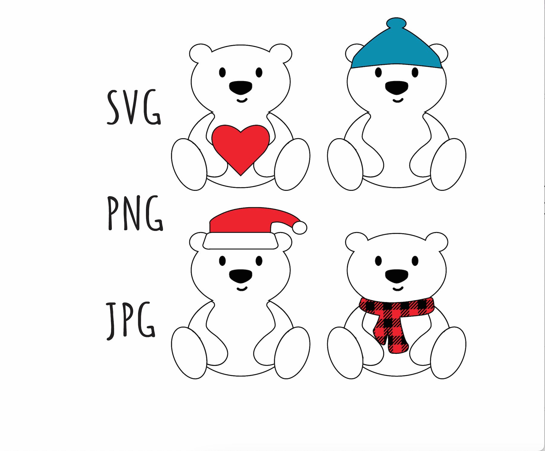 Polar Bear SVG Digital Files - Etsy