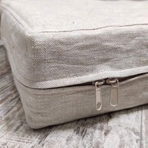 Linen Mattress Cover - Zippered Topper Cover - Mattress Colored ...