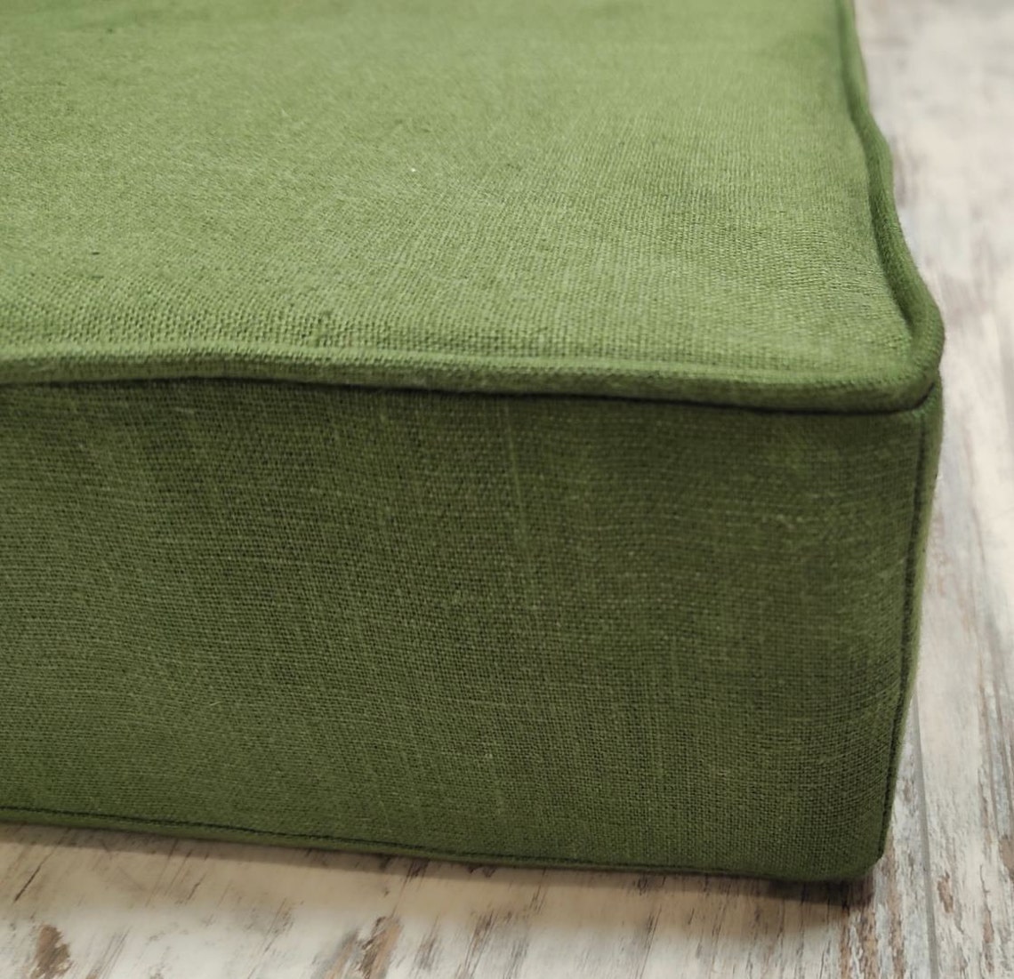Natural Linen Daybed - Mattress Cover With the Piping Zippered - Daybed ...