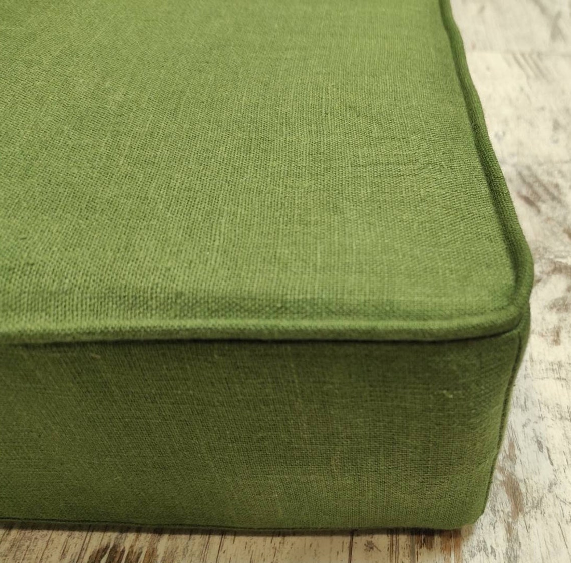 Natural Linen Daybed - Mattress Cover With the Piping Zippered - Daybed ...