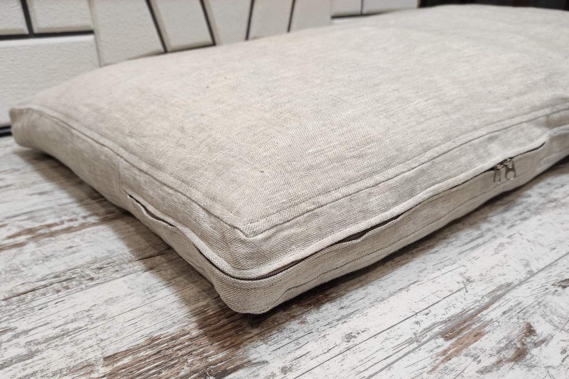 Fully Encased Zippered Natural Mattress Cover Linen Futon | Etsy