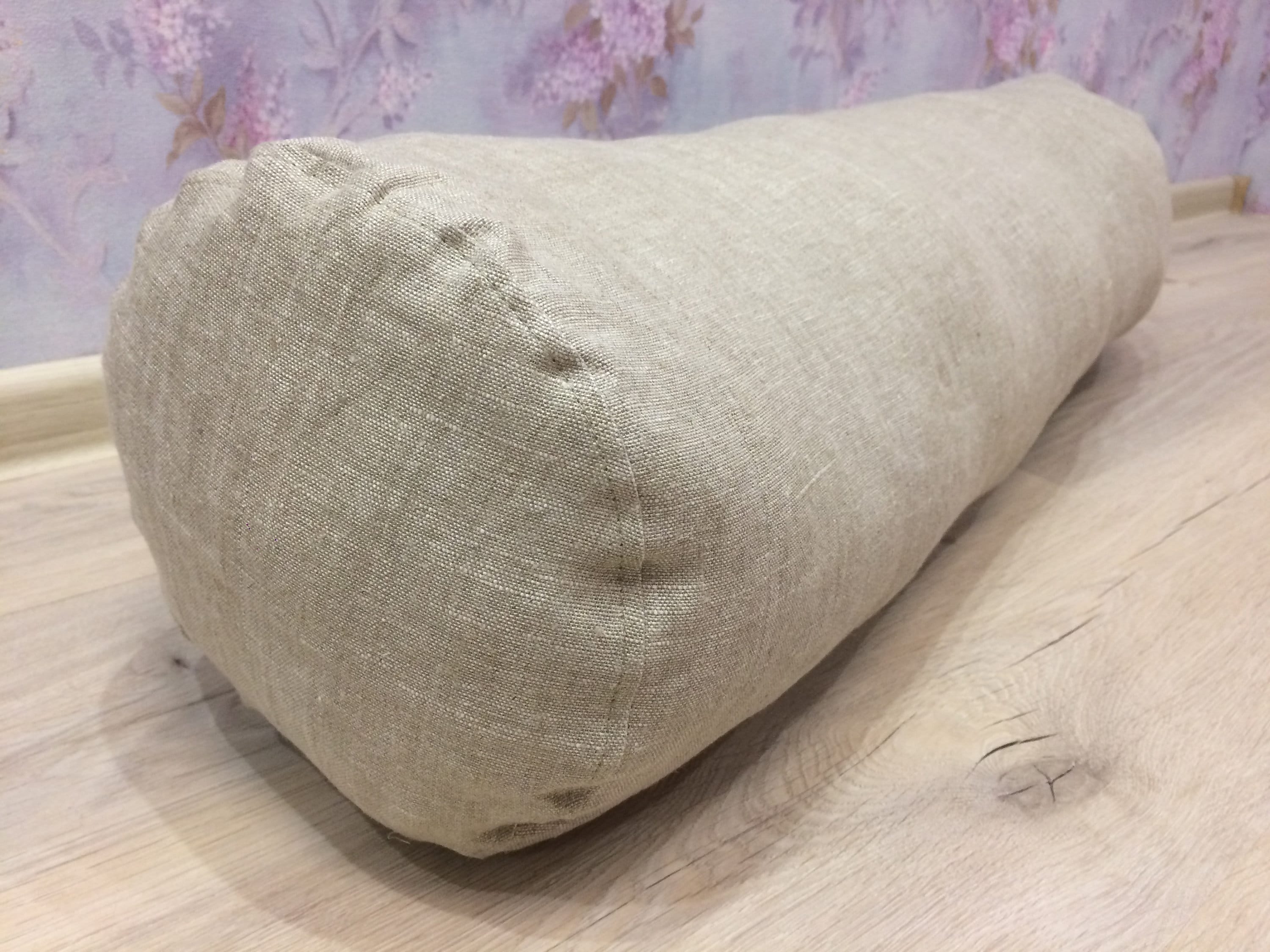 Linen Bolster Case With Hidden Zipper - Yoga Bolster Cover - Zippered ...