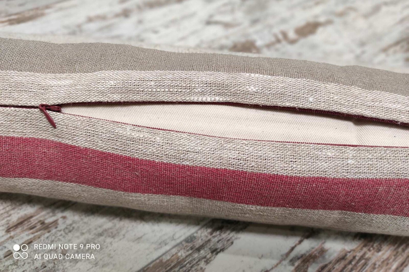 Linen Cover With Hidden Zip for Yoga Bolster - Pillow Case Neck Support ...