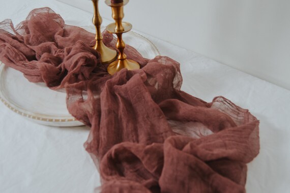Merlot Wine Red Cheesecloth Table Runners Holiday Dinner | Etsy